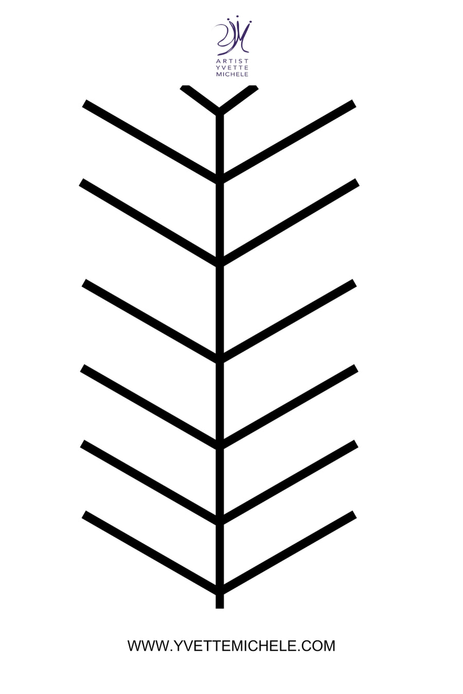 Adinkra African Symbol - AYA - Fern - Black & White large canvas wall ...