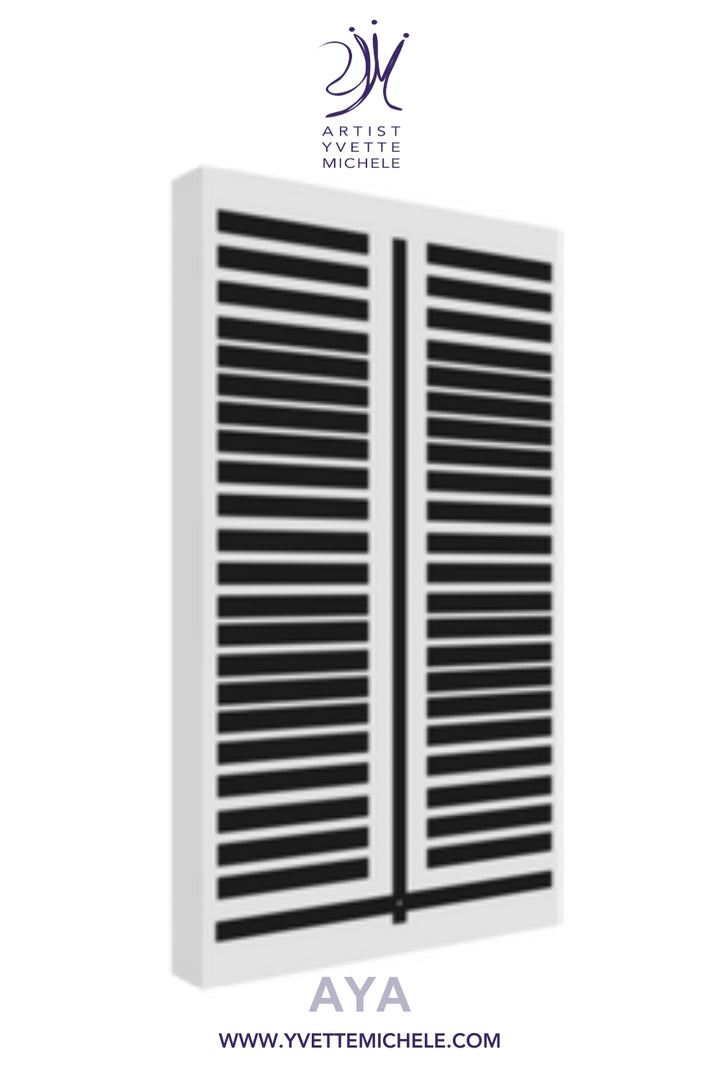 Adinkra African Symbol - AYA - Fern - Black & White large canvas wall ...